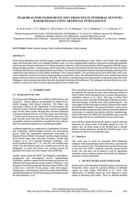 Paper On Near Realtime Flood Detection From Multi Temporal Sentinel Radar Images Using