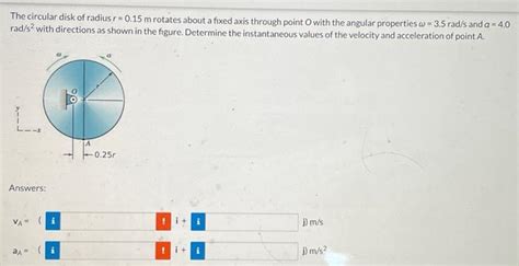 Solved The Circular Disk Of Radius R M Rotates About A Chegg