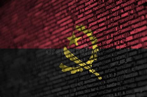 Angola Flag Is Depicted On The Screen With The Program Code The Concept Of Modern Technology