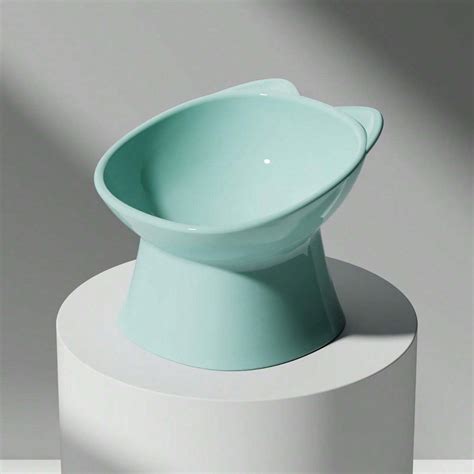 1pc Cat Bowl Pipi Wash Nordic Wind Tilt Cartoon Neck Guard To Prevent Upset Plastic Plus High