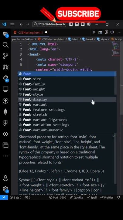 Css Nesting Method Html Css Coder Shorts Short Trending