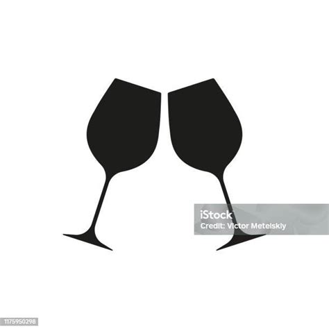 흰색 배경에 격리 된 환호 아이콘입니다 와인 잔 아이콘 2 개 벡터 그림입니다 와인에 대한 스톡 벡터 아트 및 기타 이미지