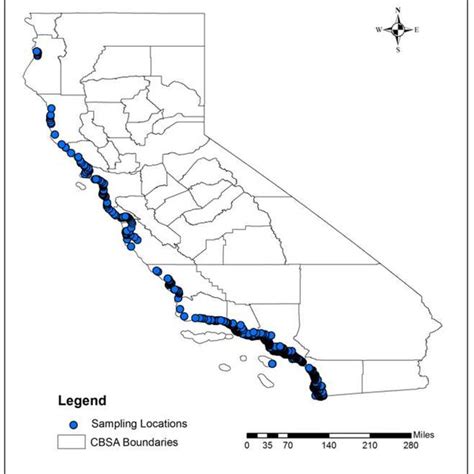 Map Of Sampling Locations In California The Blue Dots Indicate The Download Scientific Diagram