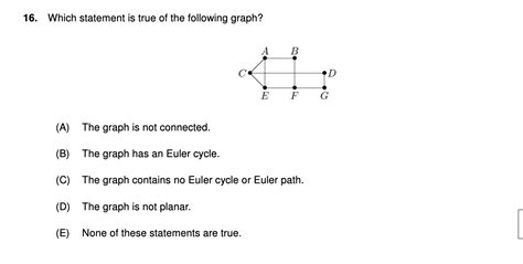 Solved Which Statement Is True Of The Following Graph Chegg