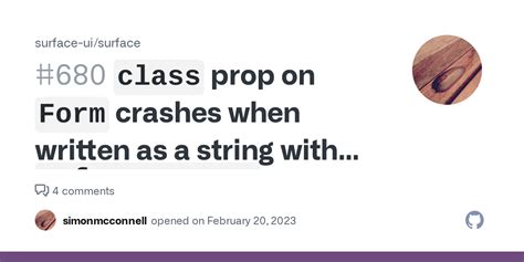 `class` Prop On `form` Crashes When Written As A String Within