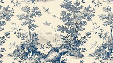 Premium Photo Toile Pattern Wallpaper
