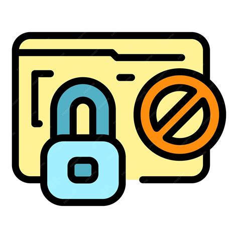 Premium Vector Locked Folder Icon Outline Locked Folder Vector Icon Color Flat Isolated