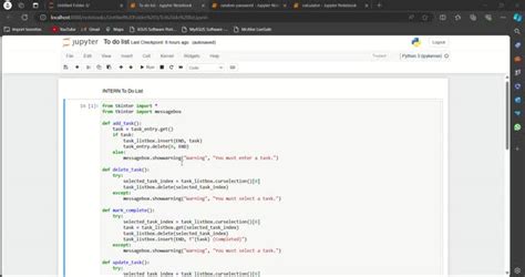 Barath N On Linkedin Internship Pythonprogramming Codsoft Todolist