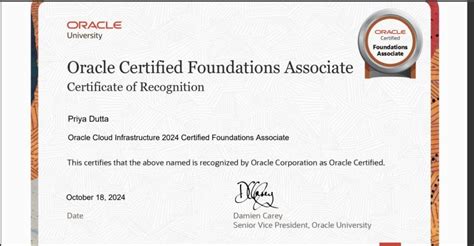 Oci Oraclecertified Cloudinfrastructure Professionalgrowth Priya Dutta