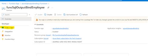 Azure Function Sql Output Binding
