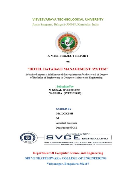 Dbms Mini Project Report Pdf