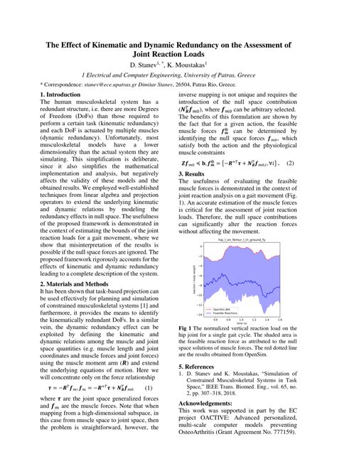 Pdf The Effect Of Kinematic And Dynamic Redundancy On The Assessment