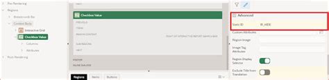 hide interactive grid and interactive report setting area in oracle