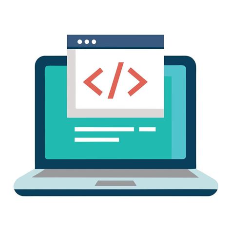 Elegant Laptop Icon With Html And Css Code Visible And Isolated