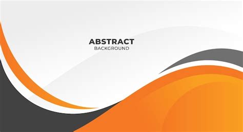 웨이브 오렌지와 블랙 흰색 배경 프리미엄 벡터