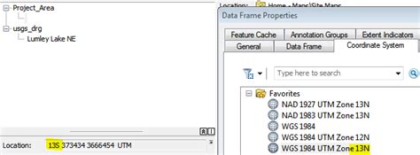Coordinates ArcMap UTM Zone Display Mismatch Geographic Information Systems Stack