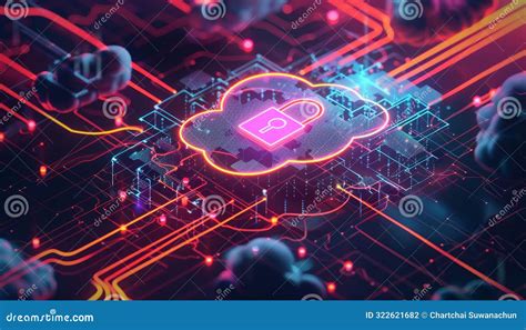 A Colorful Image Of A Cloud With A Blue Lock Symbol On It By Ai