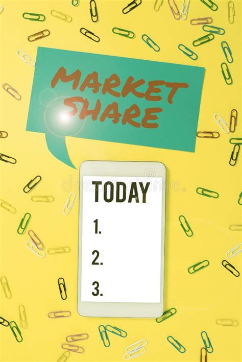 Handwriting Text Market Share Word Written On The Portion Of A Market Controlled By A