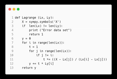 Function That Computes A Lagrange Polynomial Download Scientific Diagram