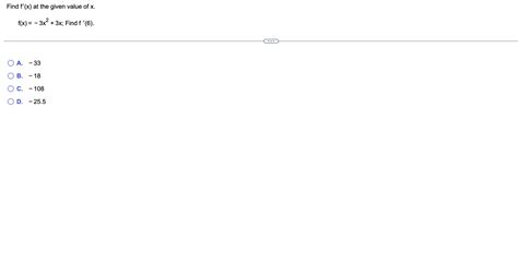 Solved Find F X At The Given Value Of X F X 3x2 3x Chegg Com