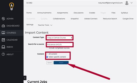 Save And Import Content From Canvas Courses Primavera