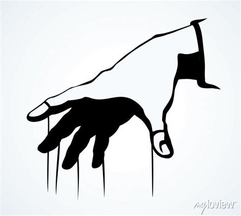 Man Is A Puppet Vector Drawing Wall Stickers Men At Work Work Toy Myloview Com