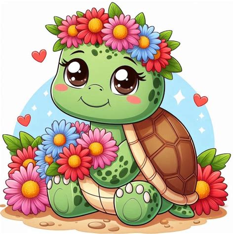 Flower Turtle Vectors And Illustrations For Free Download