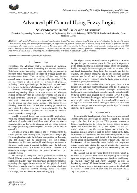 (PDF) Advanced pH Control Using Fuzzy Logic