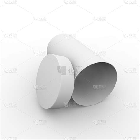 白色空的圆柱体盒子形状器材箱绘画插图纸板塑胶开着的 白色空的圆柱体盒子形状器材箱绘画插图纸板塑胶开着的