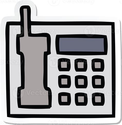Sticker Of A Cute Cartoon Telephone Png