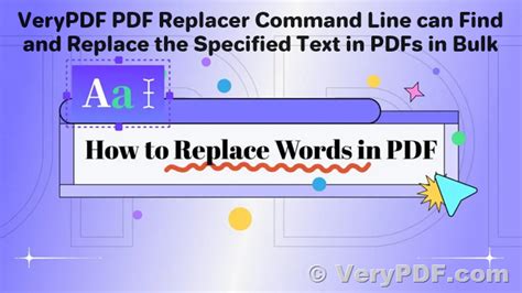 Verypdf Pdf Replacer Command Line Can Find And Replace The Specified