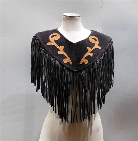 Vintage Leather Suede Fringed Crop Top Vest Boho Festival Western Style