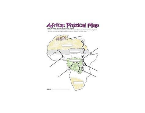 Africa Physical Map 7th Grade Ss Test Quiz