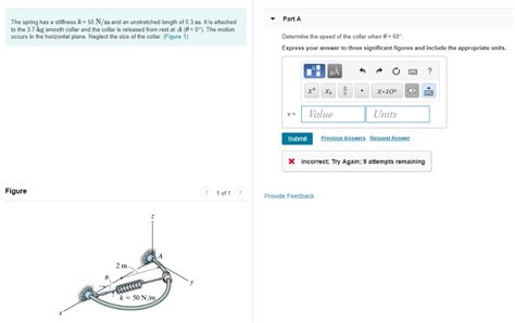 Solved The Spring Has A Stiffness K 50 N M And An