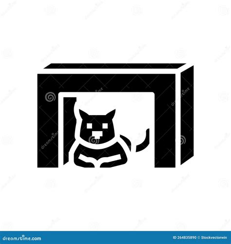 At Preposition English Glyph Icon Vector Illustration Stock