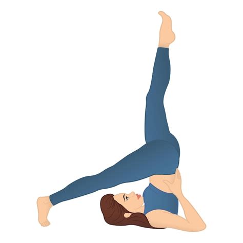 Chica Deportiva Haciendo Yoga Y Estiramientos Vector Premium