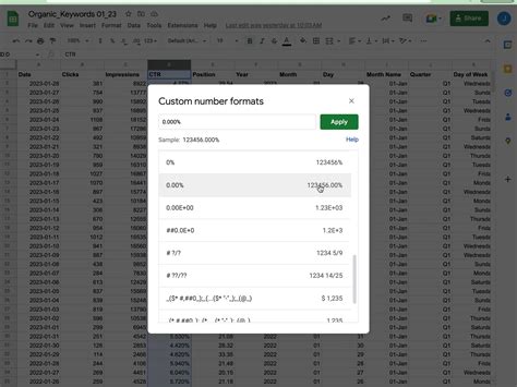 Data Formatting And Precision Superchart