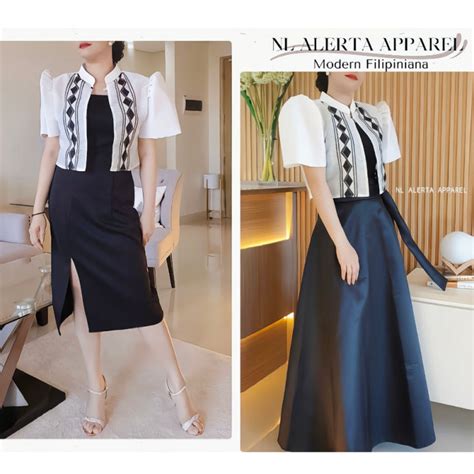 [nova Quality] Modern Filipiniana Bolero Top Barong For Women Lazada Ph