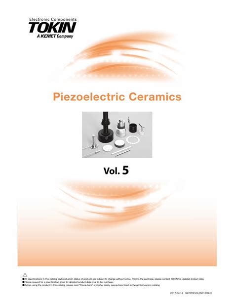 Pdf Piezoelectric Ceramics Kemet · Piezoelectric Bimorph Actuators Applications Include