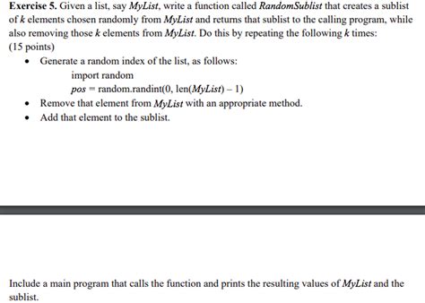 Solved Exercise 5 Given A List Say Mylist Write A
