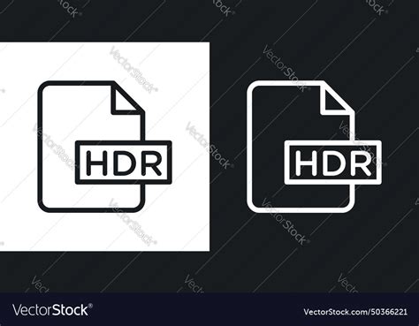 Hdr Image File Extension Icon Set Document Design Vector Image