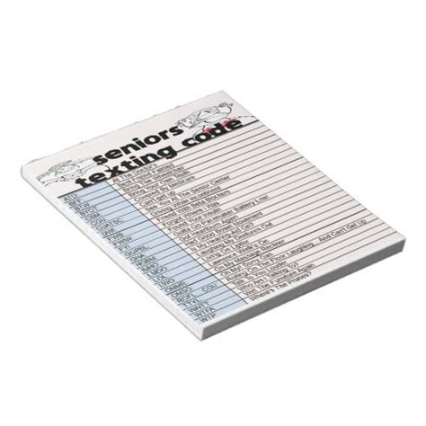 Senior Texting Code Notepad Zazzle