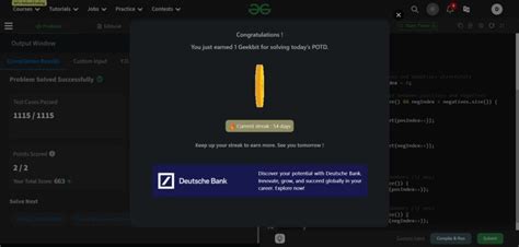 Dharamveer Singh On Linkedin Geekstreak2024 Potd Deutschebank Codingchallenge Geeksforgeeks