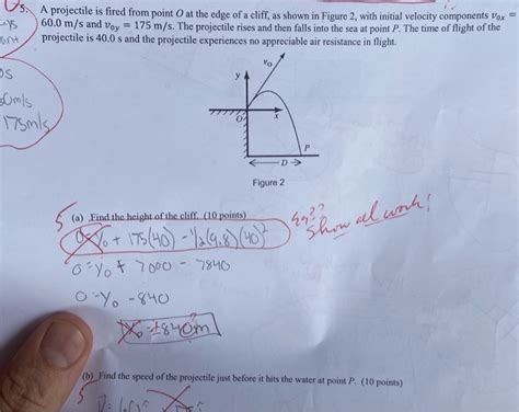 solved 5 a projectile is fired from point o at the edge of
