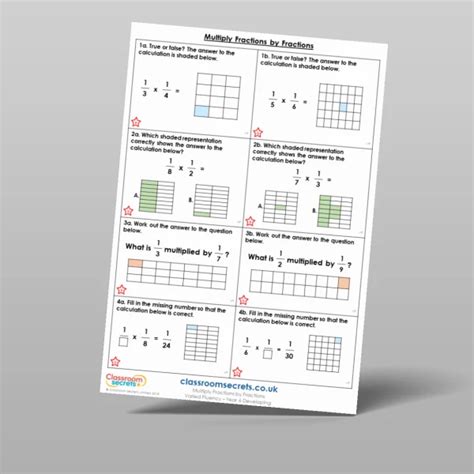 Year 6 Multiply Fractions By Fractions Varied Fluency Resource