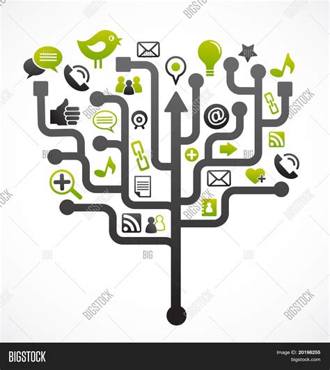 Social Network Tree Vector And Photo Free Trial Bigstock