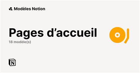Modèles Notion gratuits — Pages d’accueil | Marketplace Notion