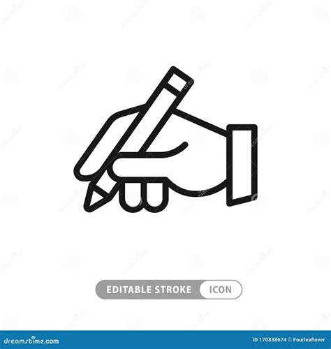 Hand Writing Outline Icon Linear Style Sign For Mobile Concept Stock