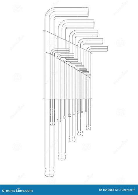 Set Of Hexagon Tools Vector Stock Vector Illustration Of Background Sketch 154266512