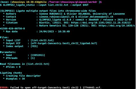 Glimpse2ligatestatic Failed To Open Vcf · Issue 147 · Odelaneauglimpse · Github